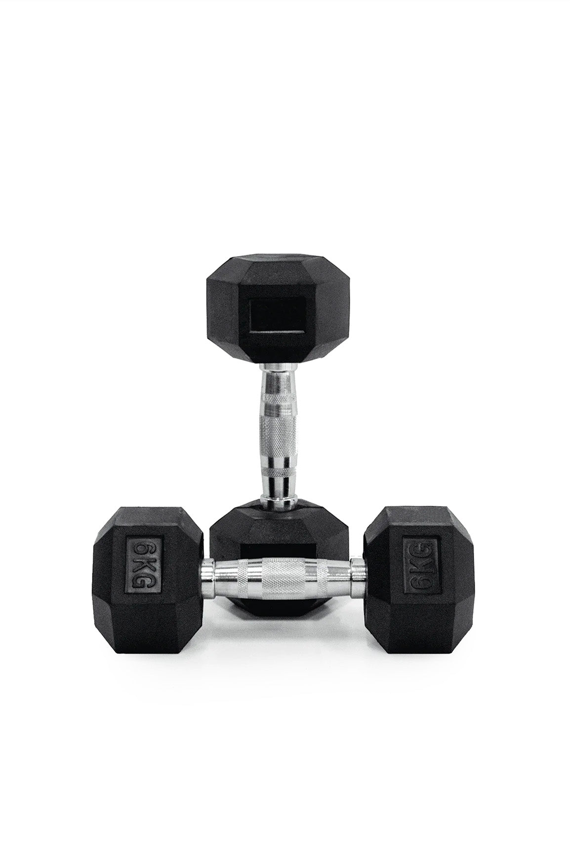 6kg Pair Rubber Hex dumbbells (pair) Commercial – Body Iron